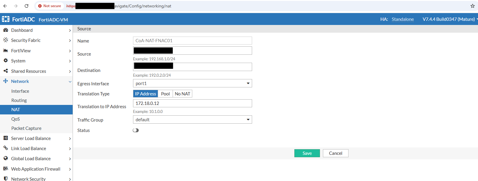 Key Configuration on FortiADC | FortiNAC-F 7.6.0 | Fortinet Document Library